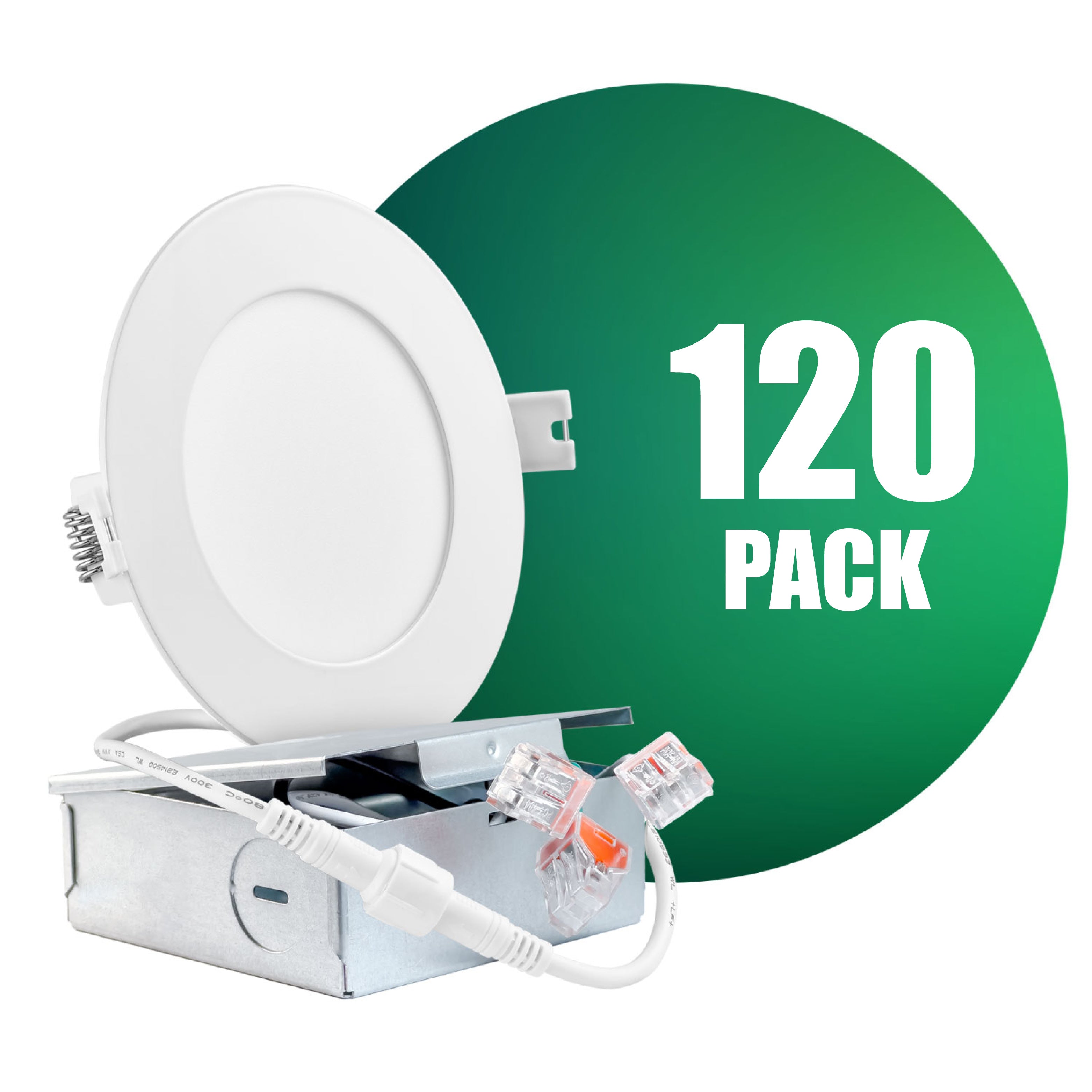 QPlus 4 Inch Slim Recessed LED Pot Lights For Dry & Wet Location white ...