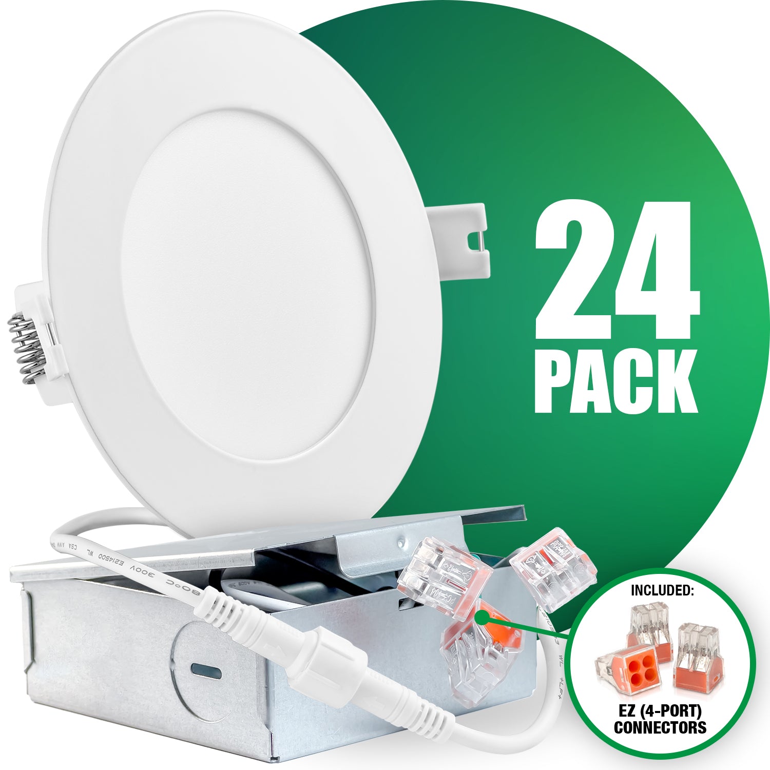 QPlus 4 Inch Slim Recessed LED Pot Lights For Dry & Wet Location white ...