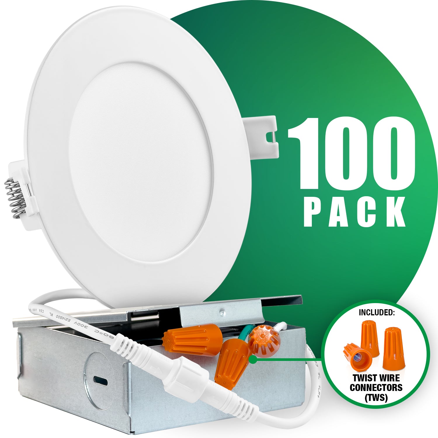 QPlus 4 Inch Slim Recessed LED Pot Lights For Dry & Wet Location white ...