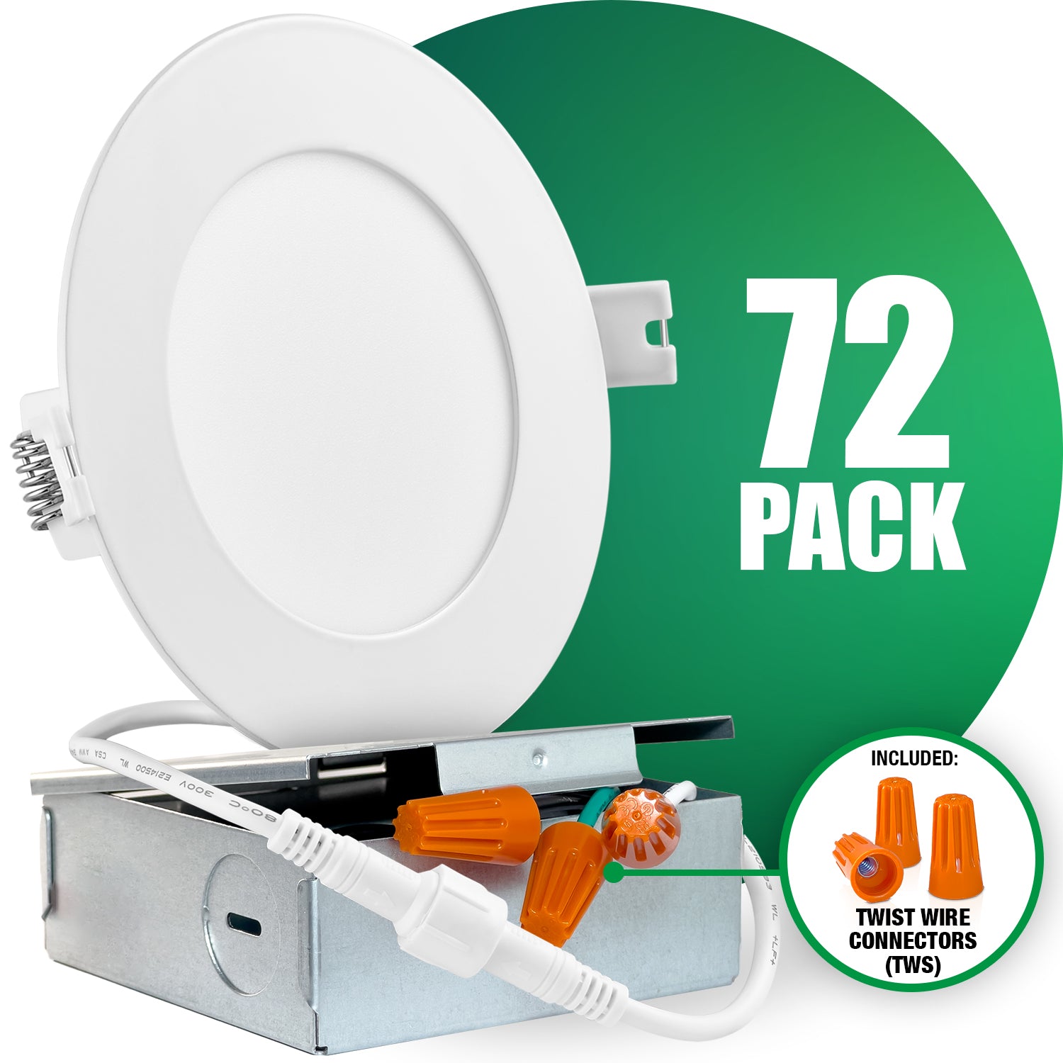 QPlus 4 Inch Slim Recessed LED Pot Lights For Dry & Wet Location white ...