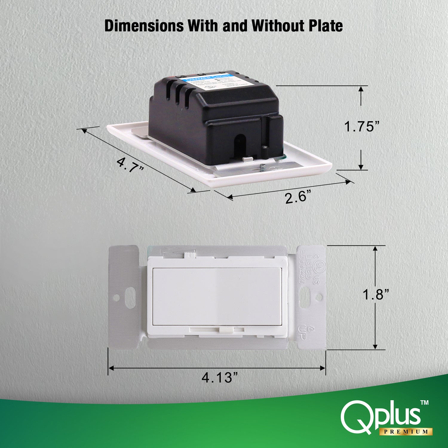 QPlus LED 3Way Dimmer Switch (Digital Circuit) with Wall Plate
