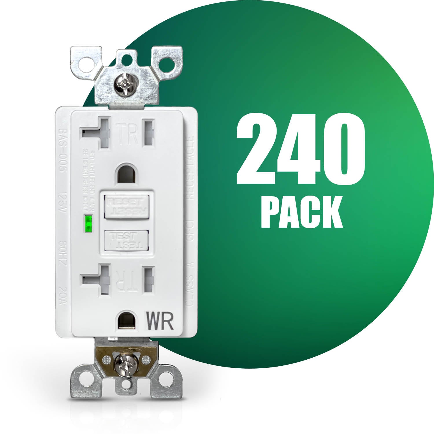 QPlus 20Amp Tamper & Water Resistant GFCI Receptacle Outlet with LED I